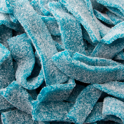 Blue Raspberry Belts Sweets fizzy long chewy green party favours ...