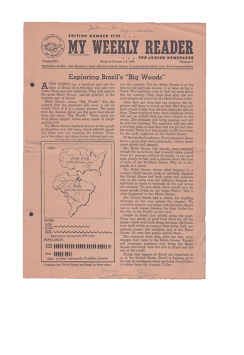 My Weekly Reader The Junior Newspaper WWII Homefront School Oct 4-8 ...