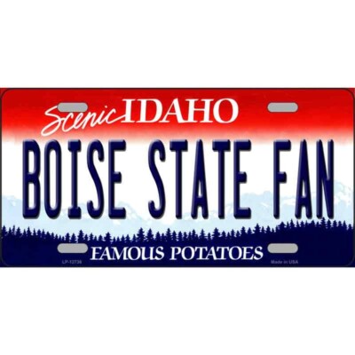 Boise State Fan License Plate Metal Tin Sign Picture Plaque Art Wall ...