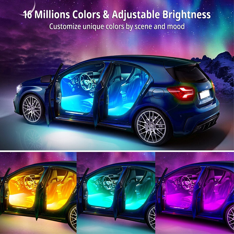 Car Interior Accessories RGB LED Floor Decorative Strip Lamp For GMC ...
