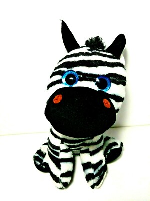 Zebra Best Made Toys Sparkly Glittery Blue Eyes Plush Stuffed Animal 11 ...
