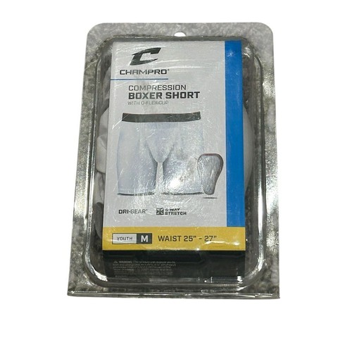 Champro Boxer Short With Cup Youth Medium White Compression Baseball ...