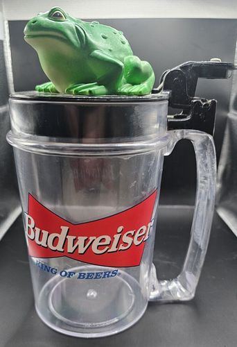 Vintage 1996 Budweiser Beer Talking Frog on Lid Plastic Mug Stein | eBay