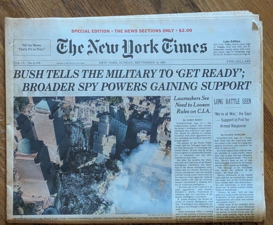 The New York Times 9/16/2021 Complete Newspaper - Complete 911 Coverage ...