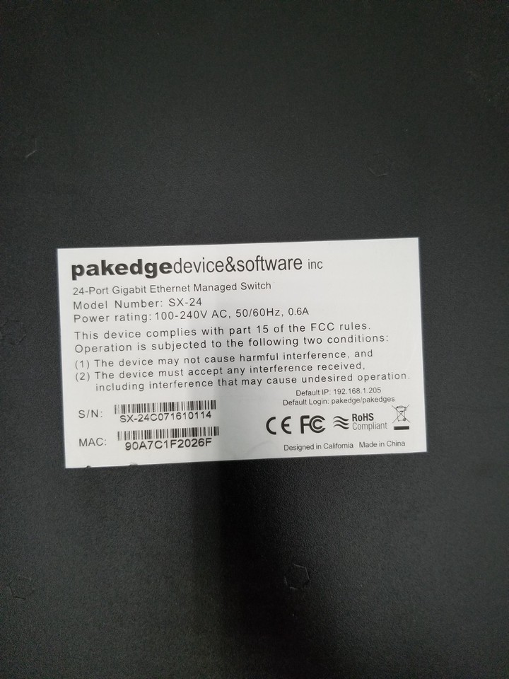 Pakedge Device & Software Inc. SX-24P 24-Port Network Switch | eBay