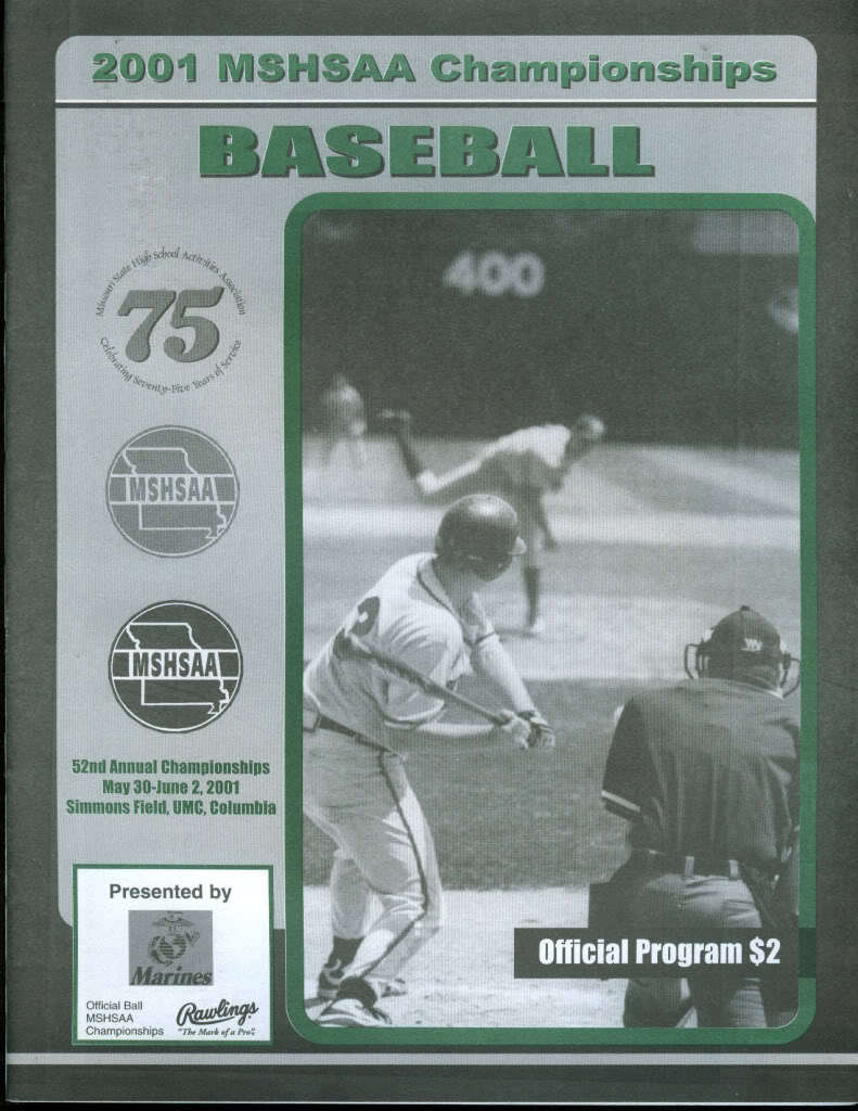 High School Missouri MSHSAA Championships Baseball Program 2001 | eBay
