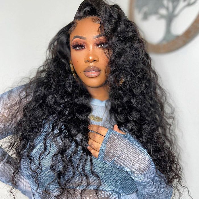Deep Loose Wave Curly 13x4 Lace Frontal Wig Brazilian Human Hair Wig ...