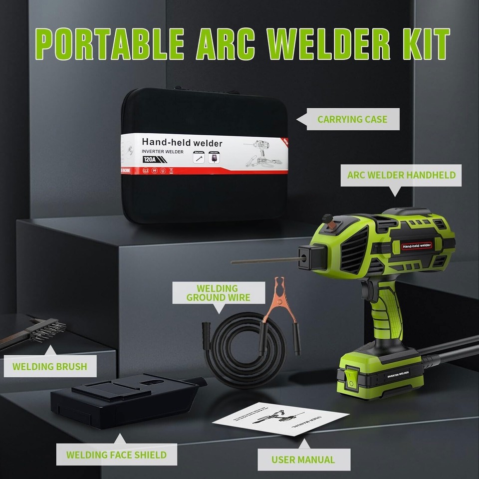 110V 4600W Welding Machine Handheld Portable ARC Welder Gun Hand Held ...
