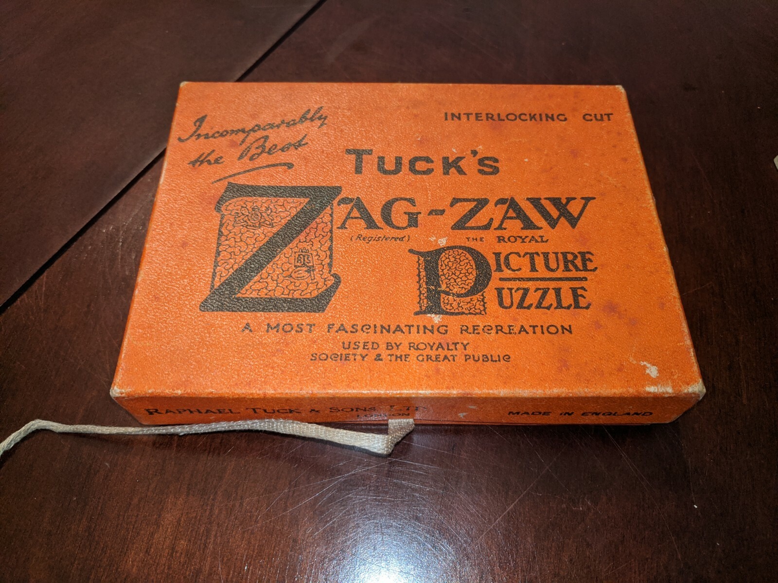 Antique Tucks Zig-zaw Wood Picture Puzzle Interlocking Hide and Seek ...