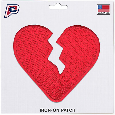 Broken Heart Love Emoji Iron On Embroidered Applique Patch | eBay
