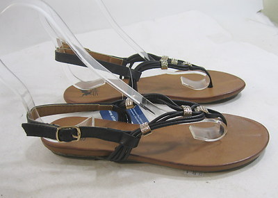 new Summer Black Rhinestone Shoes Back Strap Shoes Sandals WOMEN Size 6 ...