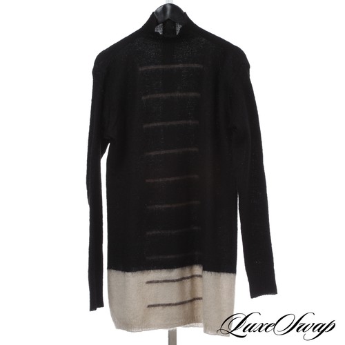 Rick Owens Mastodon FW16 Black Shaggy Striped Front Mohair Mix ...