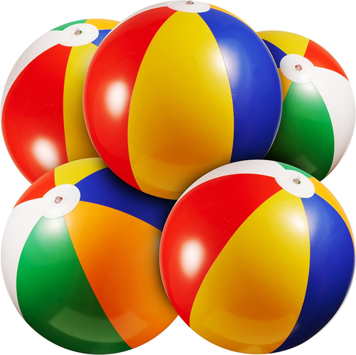 Inflatable Beach Balls Bulk - (Pack of 12) 16 Inch Inflatable Rainbow ...