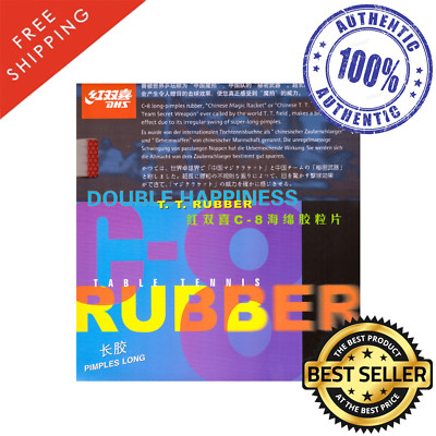 DHS C8 Table Tennis and Ping Pong Rubber, Choose Color and Thickness ...