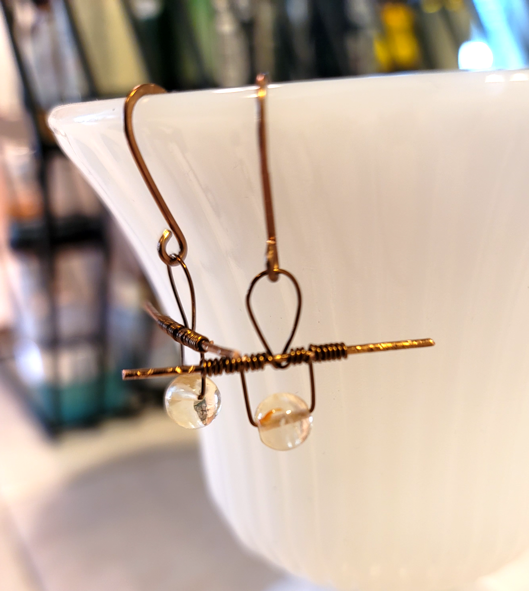 Handmade Wire Wrapped Antique Copper with Quartz Artisan Jewelry ...