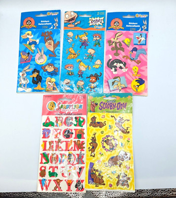 5 packs VTG Sandylion Stickers Warner Bros Looney Tunes Rugrats Scooby ...