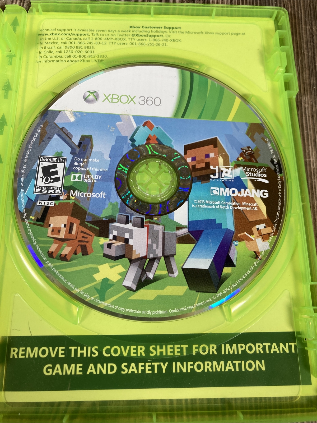 MINECRAFT Xbox 360 (2004) Game and Case, Multiplayer Explore Build, No ...