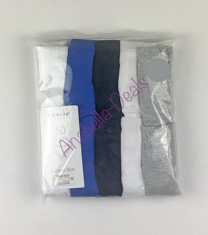 BOYS 10 PACK BRIEFS PANTS KNICKERS UNDERWEAR COTTON RICH PRIMARK AGE 2 ...