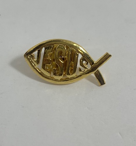 Fish Jesus Christ Savior Gold Tone Religious Lapel Pin | eBay