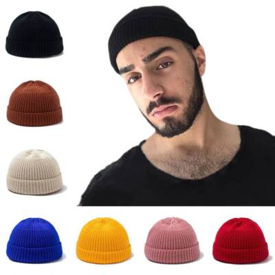 Trawler Beanie: Retro Vintage Knitted Fisherman's Hat for Winter Black ...
