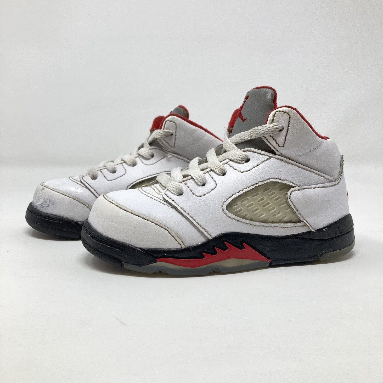 Nike Air Jordan 5 Retro Fire Red White Toddler Size 7C US Shoes 440890 ...