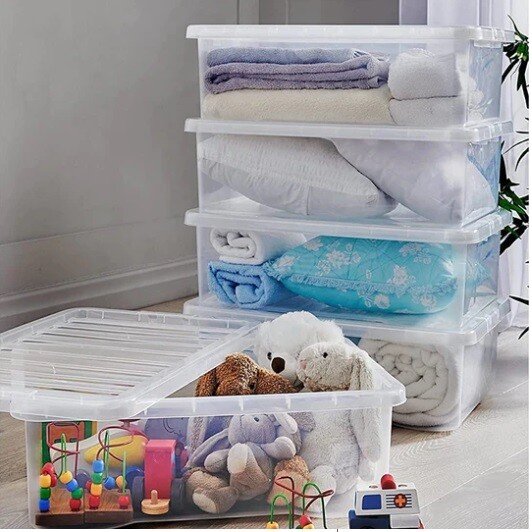 Strong Plastic Stackable Storage Box Boxes With Lid Clear Containers ...