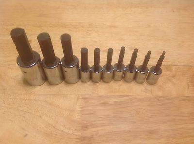 10 Pc. Proto Prof. Tools 1/2" & 3/8" Dr. Hex Socket Set 4990-1/8" to ...