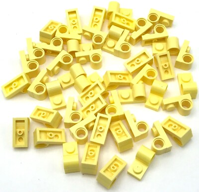 Lego 50 New Bright Light Yellow Plates Modified 1 x 2 with Pin Hole on ...