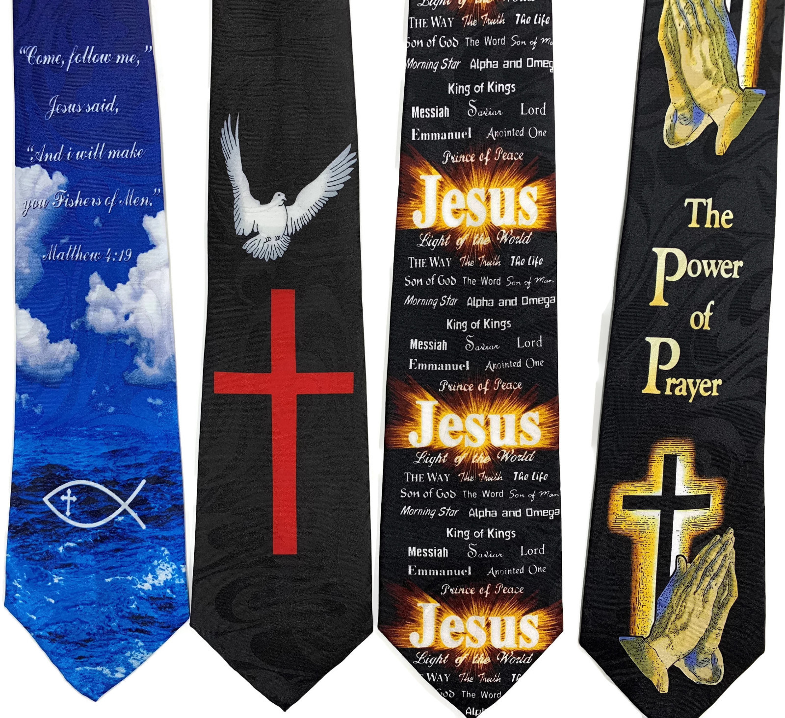 Steven Harris Pack Of 4 Christian Neckties Jesus Religious Neck Ties | eBay