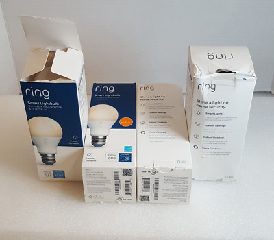 4 x Ring A19 Smart LED Bulb White *Requires Ring Bridge To Use* Works ...