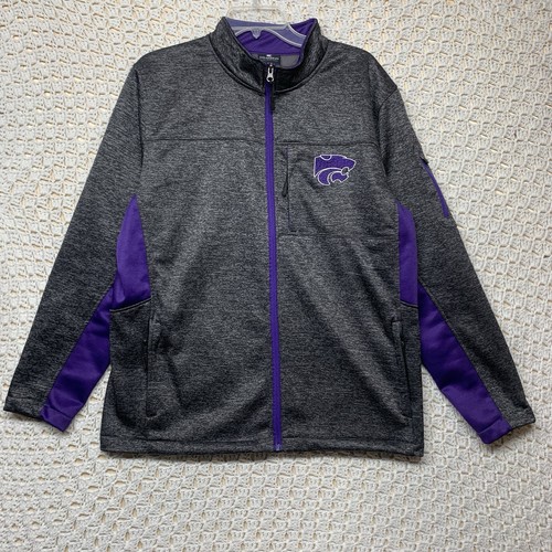 K State Wildcats Fleece Jacket Men’s Large Gray Colosseum Full Zip ...