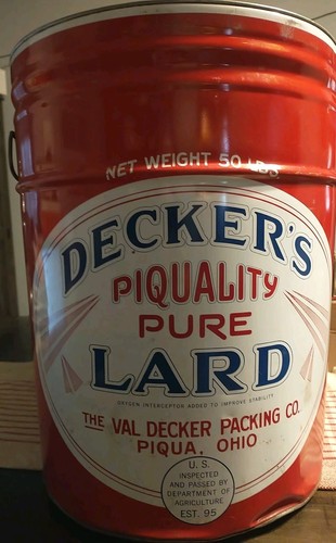 Antique Decker's Lard 50 Pound Large Tin Can, 1920s Piqua, Ohio | eBay
