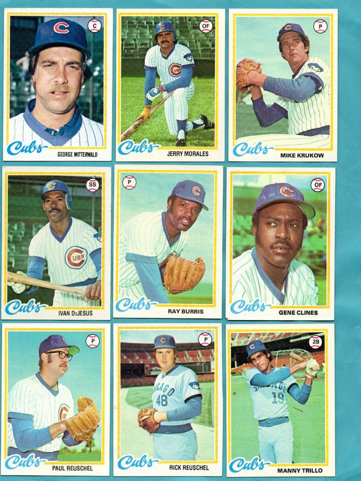 1978 Topps CHICAGO CUBS COMPLETE TEAM Set of 30 Cards - SUTTER , TRILLO ...