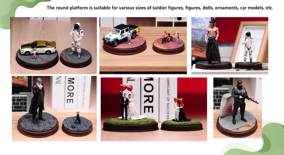 Resin Beach Rode Lawn 6cm/8cm Round Square Display Platform Base Fit ...