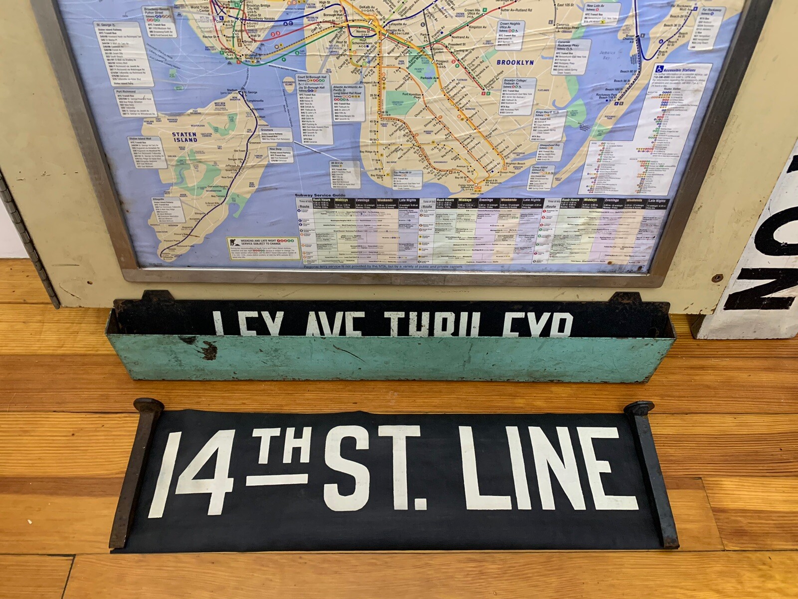 NY NYC SUBWAY ROLL SIGN BROOKLYN CONEY ISLAND 14TH STREET LINE GRAMERCY ...