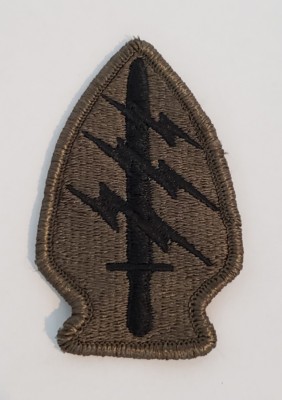 Green Army Special Forces Sew On Patch Sword W/ 3 Lightning Bolts 3"x2 ...