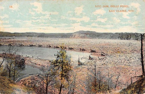 Eau Claire Wisconsin Dells Pond Log Jam Antique Postcard K77918 | eBay