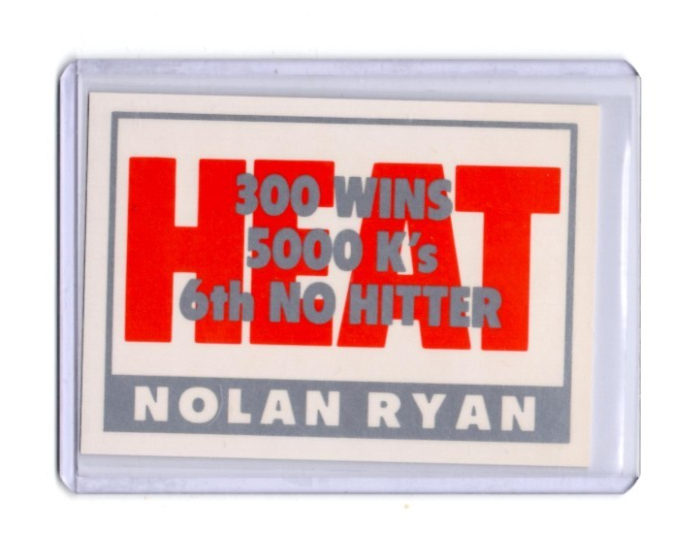 1990 Nolan Knows Superman * Heat Back * Nolan Ryan * Odd Ball * Free S ...