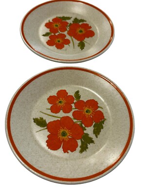 Set of 2 TEMPER-WARE BY LENOX Fire Flower Pattern 6" Bread Plates ~ EUC ...