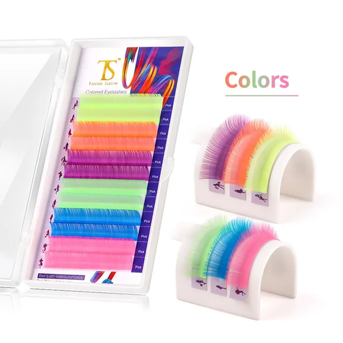 8-15mm Neon Lash Colored Eyelash Extension Glow In The Dark False ...
