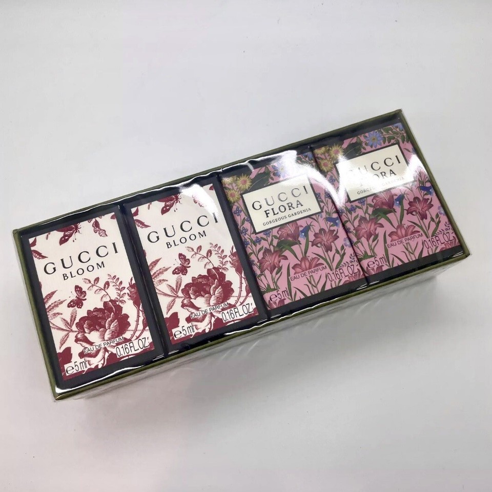 Gucci Mini Set 2 x Gucci Bloom, 2 x Gucci Flora Gorgeous Gardenia NIB ...