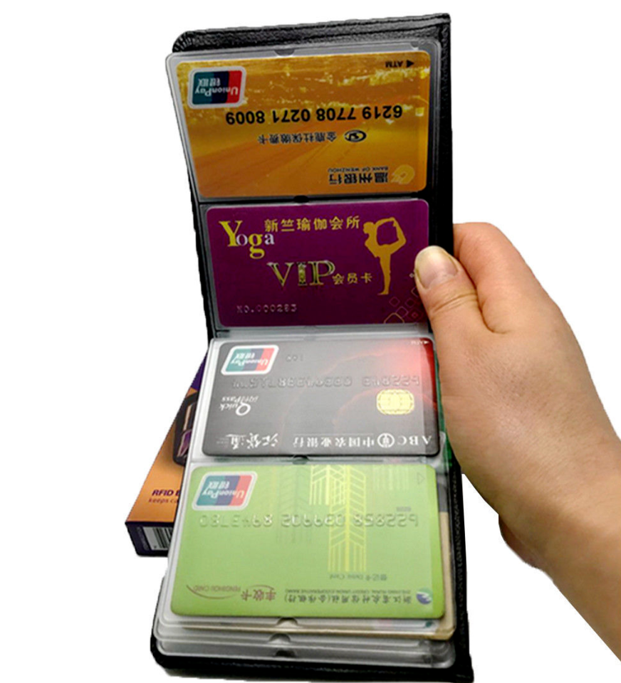 Wonder Wallet Black Leather Amazing Slim Thin RFID Wallets - As Seen on ...