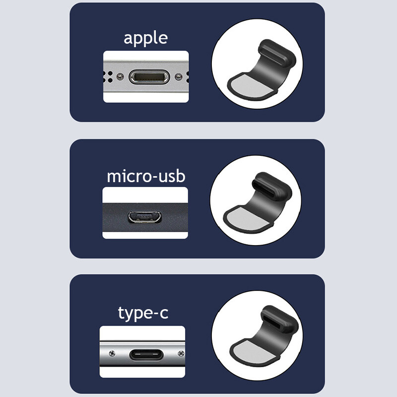 Type C Dust Plug Micro USB Charger Port Protector Cover For Phone ...