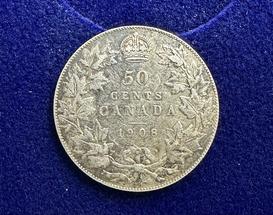 Scarce Beautiful 1908 Canada 50 Cent (SILVER) KM 12 | eBay