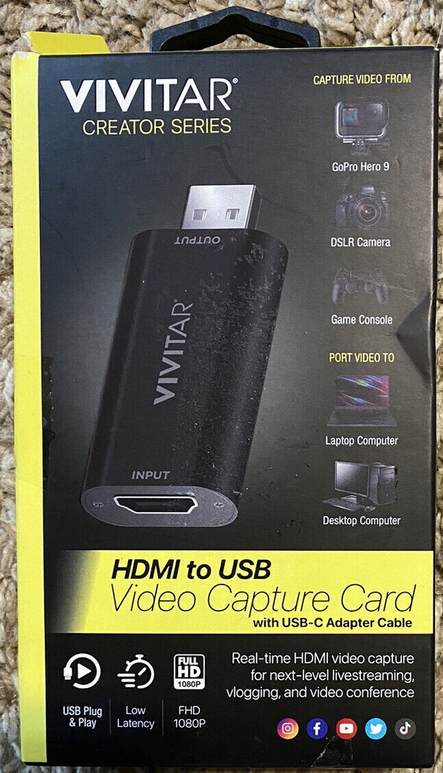 Vivitar Creator Series HDMI to USB Video Capture Card with Real-time ...