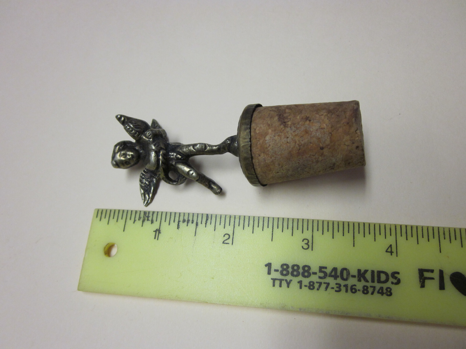 Vintage Pewter Cherub Angel Cork Stopper Wine Bottle Topper Figural ...