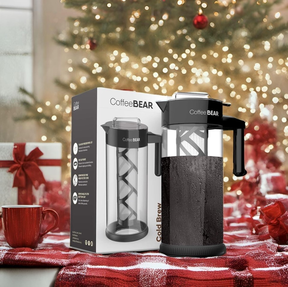 Coffee Bear Cold Brew Coffee Maker 1.3L (44OZ) Reusable Mesh Filter, Dishwash S9 | eBay
