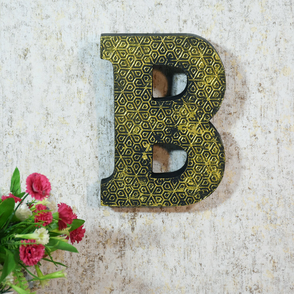 Letter B Wall Decor Letter B Personalized Split Letter Monogram With