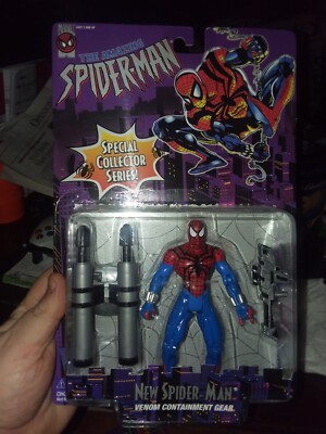 The Amazing NEW SPIDER-MAN Figure w/ Venom Containment Gear 1996 Toy ...