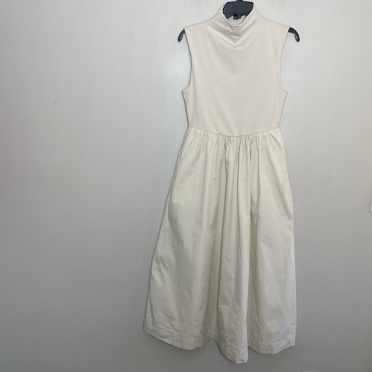 J.CREW Fitted Midi Dress Women Small Beige Knit Mockneck J.CREW Fitted Midi Dress Women Small Beige Knit Mockneck